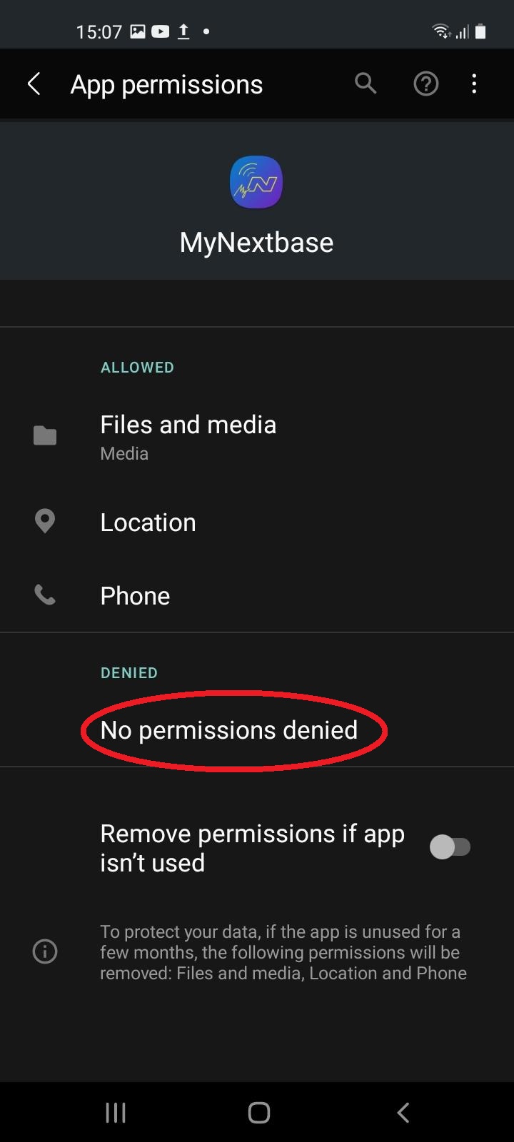 What app permissions are needed for the MyNextbase Connect app ...