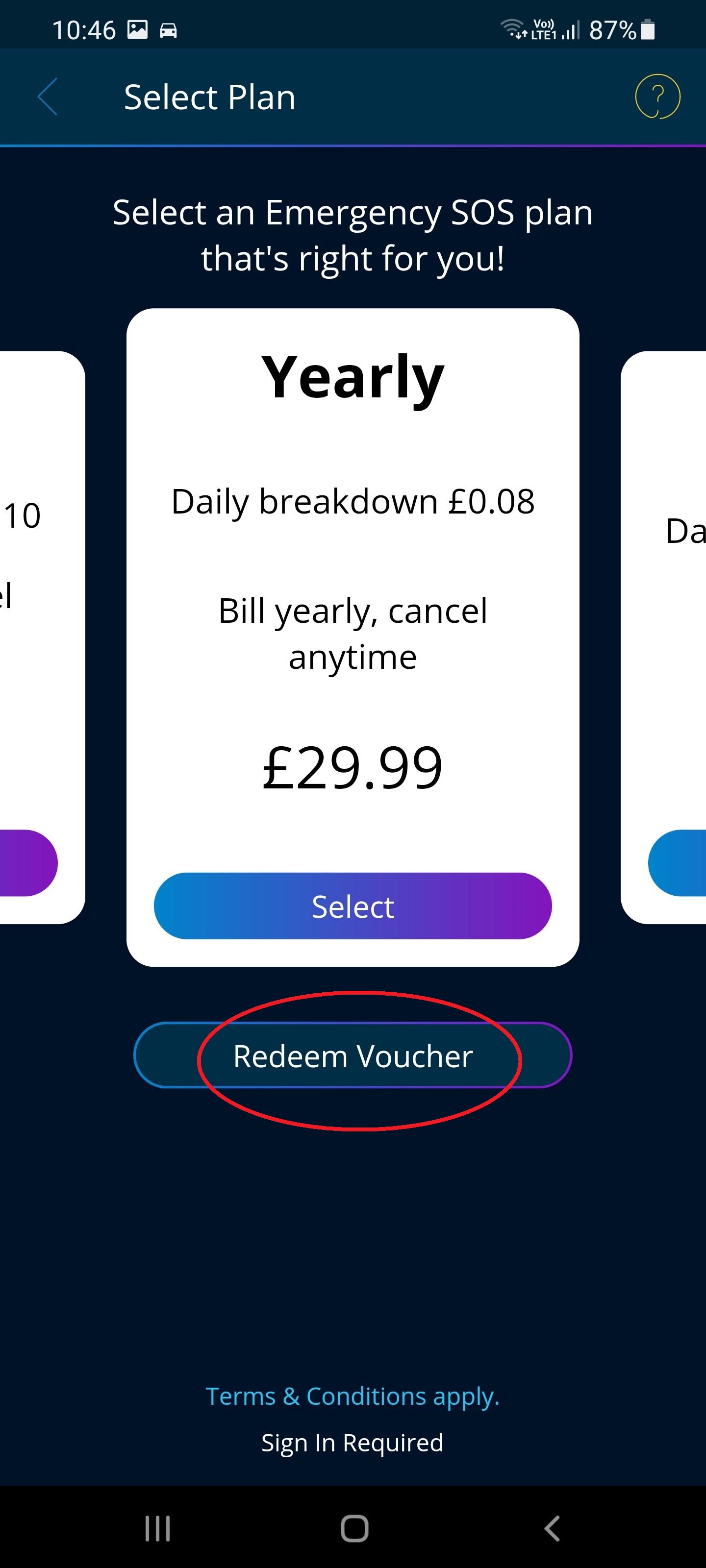 Redeeming a voucher code for Emergency SOS – Nextbase US